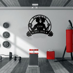 Personalized Metal Gym Sign: Custom Fitness Wall Decor - Etsy