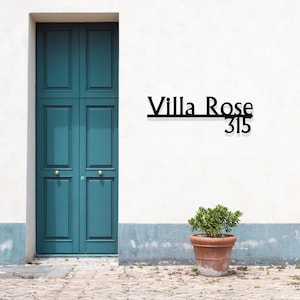 Custom Metal Villa Name Sign - Personalized House Entry Decor - Etsy
