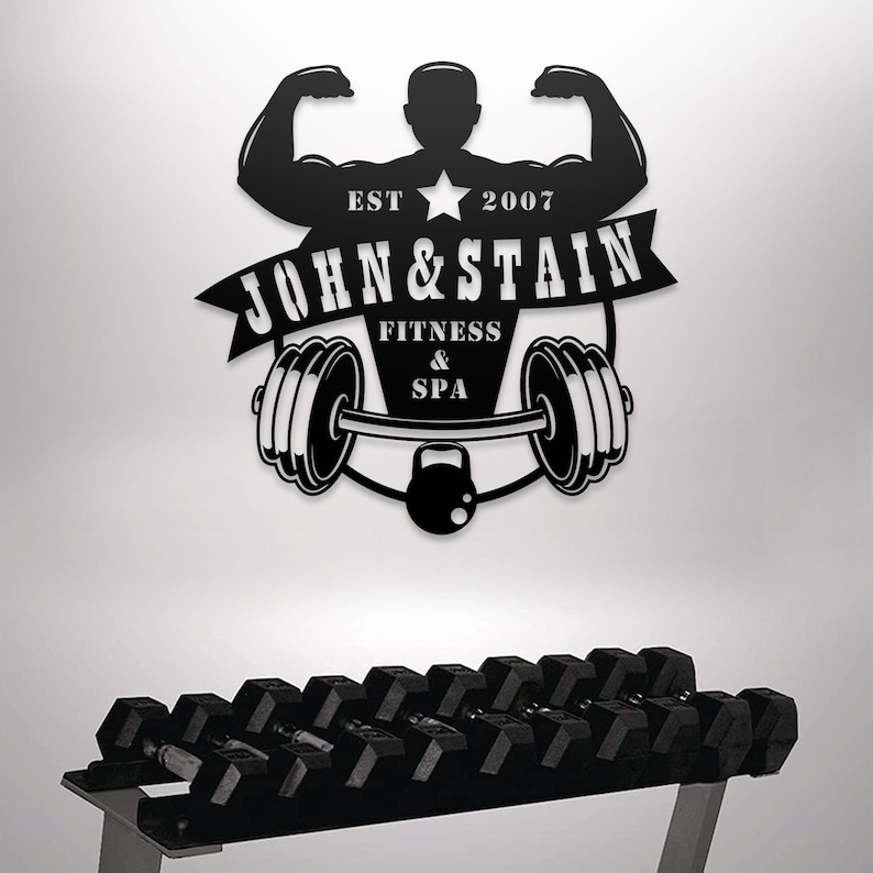 Personalized Gym Sign: Custom Black Metal Fitness Decor - Etsy