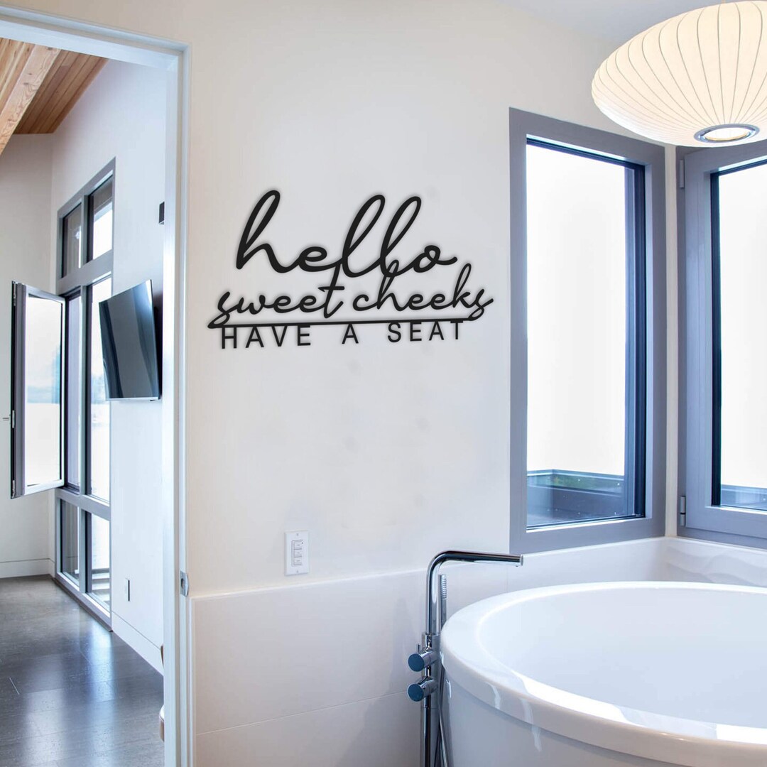 Personalized Hello Sweet Cheeks Sign, Modern Custom Wall Art for House ...
