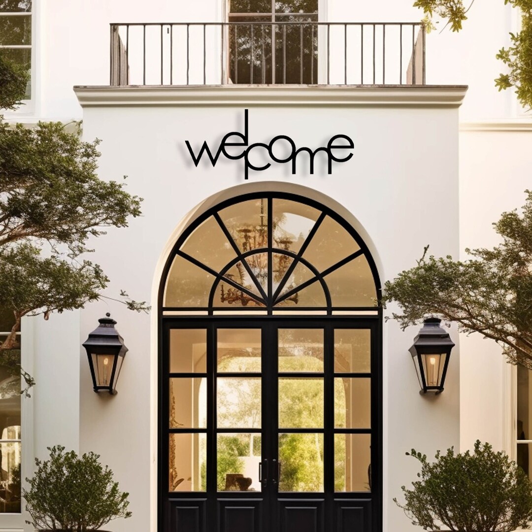 Metal Welcome Sign: Modern Home Entry Wall Art - Etsy