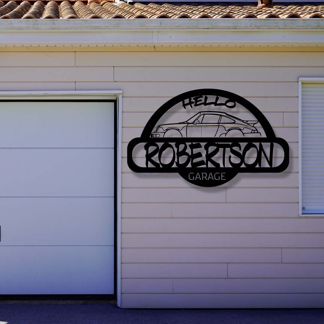 Personilazed Metal Garage Sign, Car Silhouet Metal Sign, Custom Metal ...