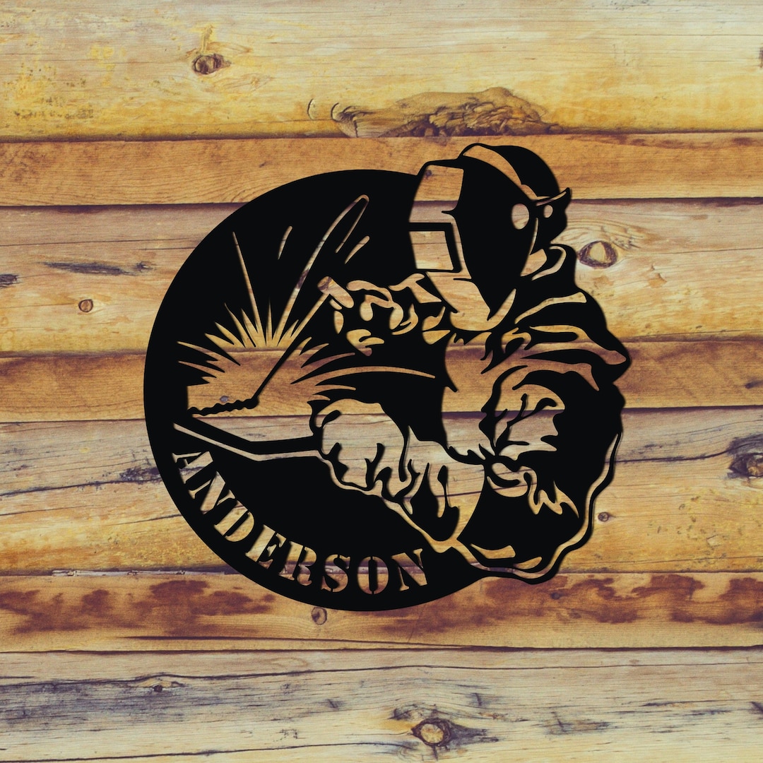 Personalized Welder Metal Name Sign, Custom Welder Workshop Decor ...