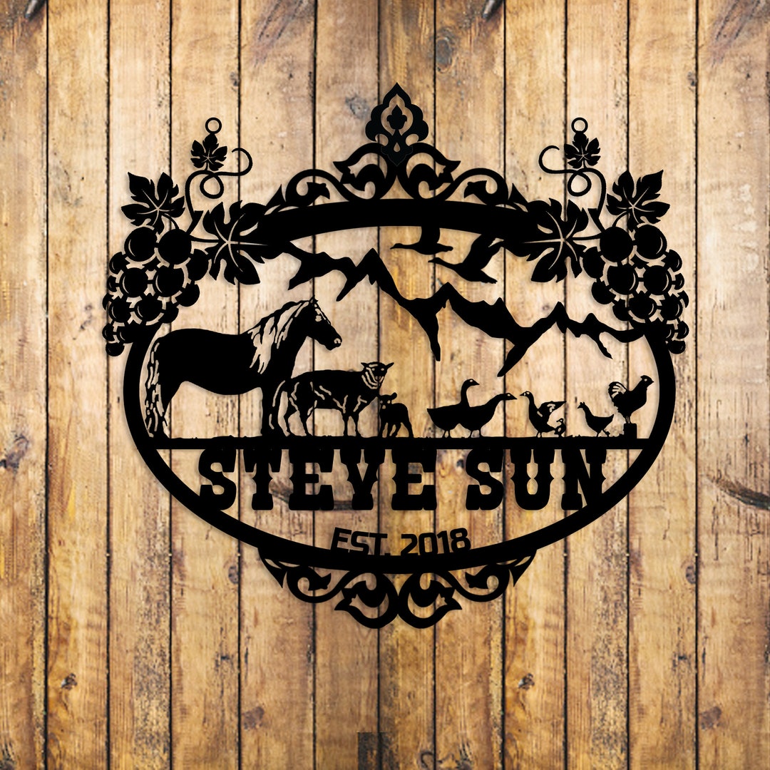 Custom Ranch House Metal Sign, Personalized Metal Farm House Sign ...