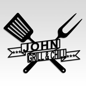Personalized Grill Backyard Sign, BBQ Lovers Custommetal Sign, Unique ...