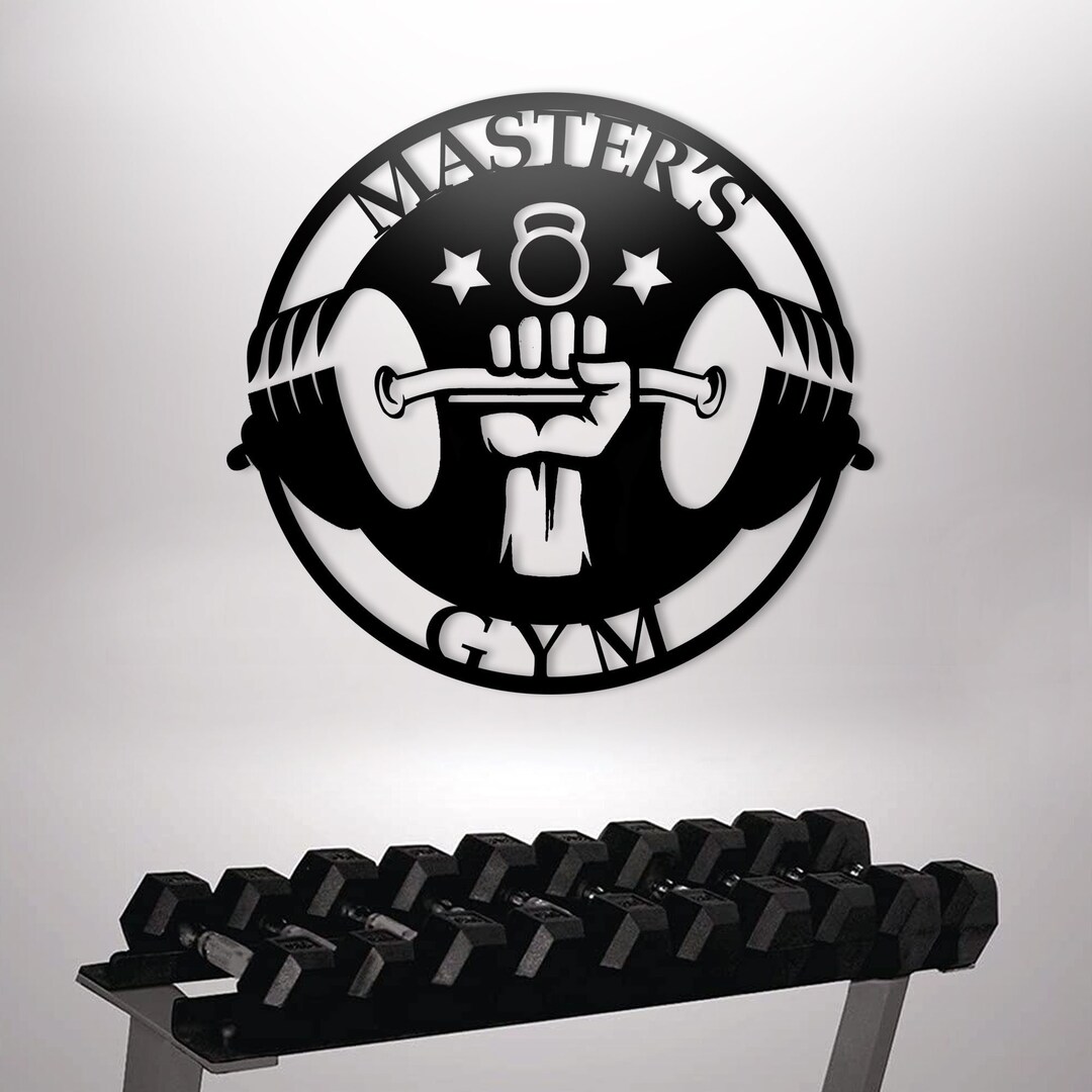 Custom Metal Gym Sign, Personalized Fitness Wall Sign, Established Sign ...