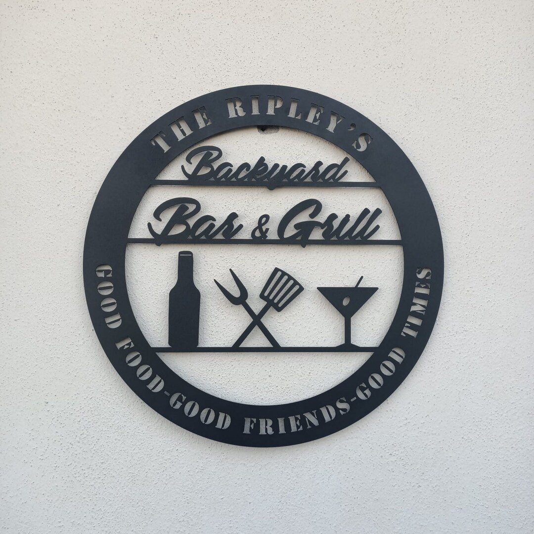 Personalized Metal Sign for Bars and BBQ, Custom Bar and Grill Unique ...