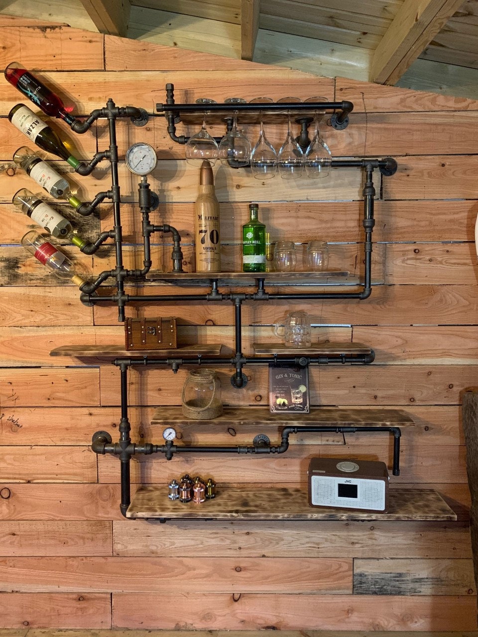 Home bar shelving | Etsy