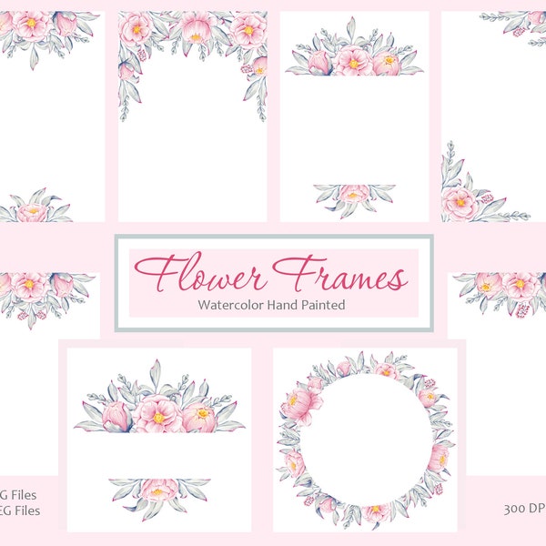 Boho Flower Clipart, Peony Bouquet Watercolor Clipart, Flower / Floral ...