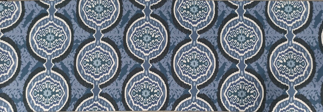 Indigo Blue Upholstery Fabric: Indoor Outdoor Print Fabric by the Yard ...