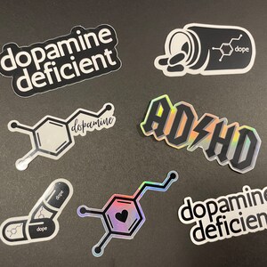 ADHD Dopamine Theme - Vinyl Stickers 7 Pack! || Holographic ...