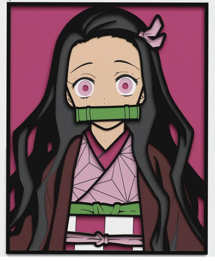 Anime Demon Girl Layered 3-d Anime Art, Handmade From Baltic Birch - Etsy