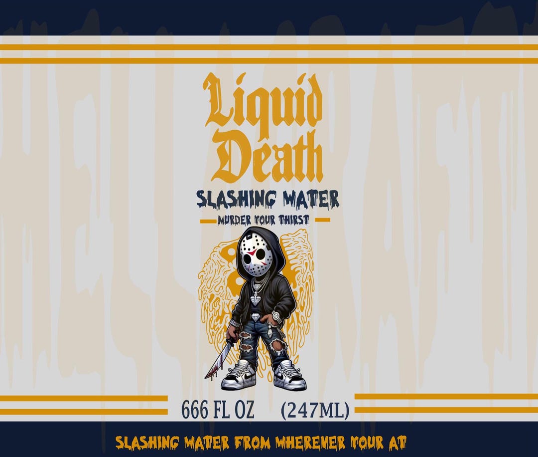 Halloween 20 Oz Tumbler Digital Art Design Liquid Death Jasn Killer - Etsy