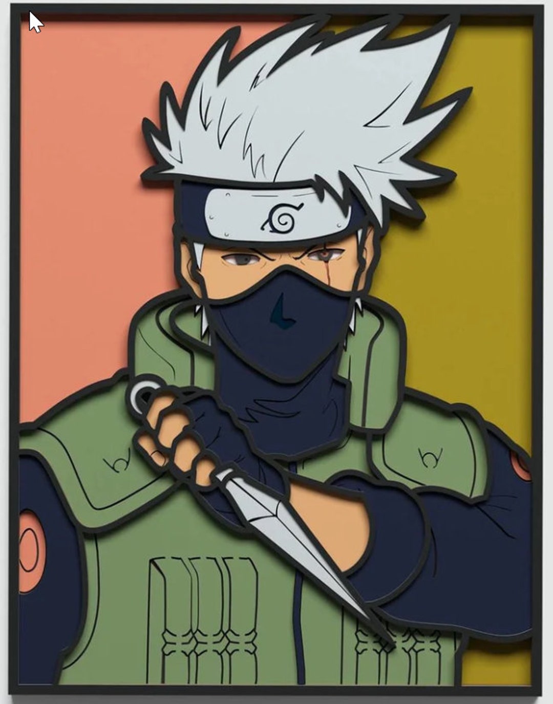 Anime Ninja Sensei Layered 3-d Anime Art, Handmade From Baltic Birch - Etsy