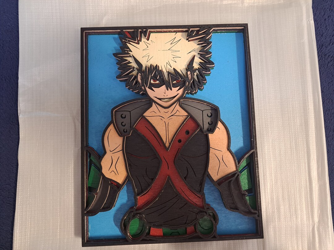 Anime Hero Layered 3-d Anime Art, Handmade From Baltic Birch - Etsy