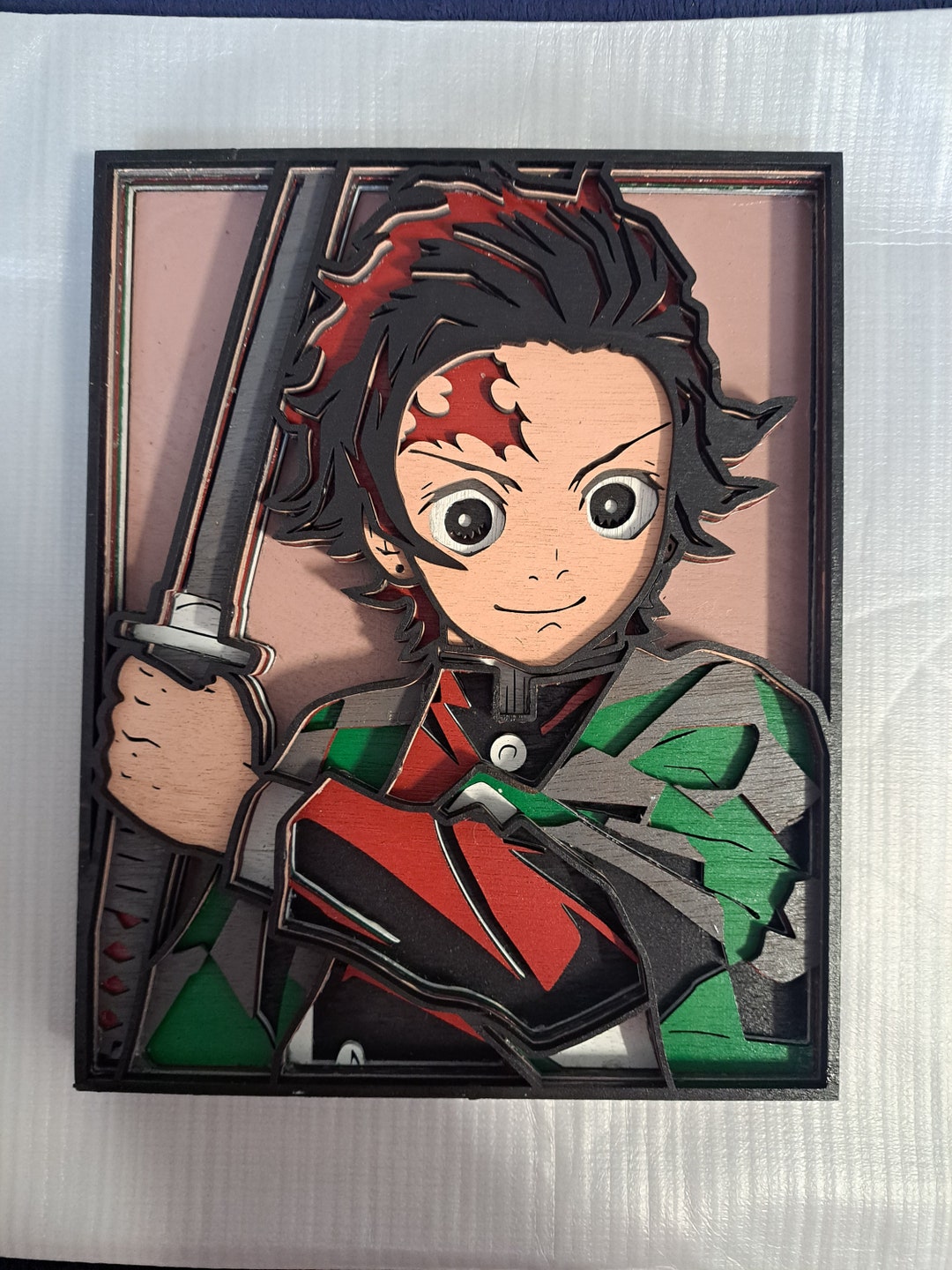 Anime Demon Hunter 1 Layered 3-d Anime Art, Handmade From Baltic Birch ...