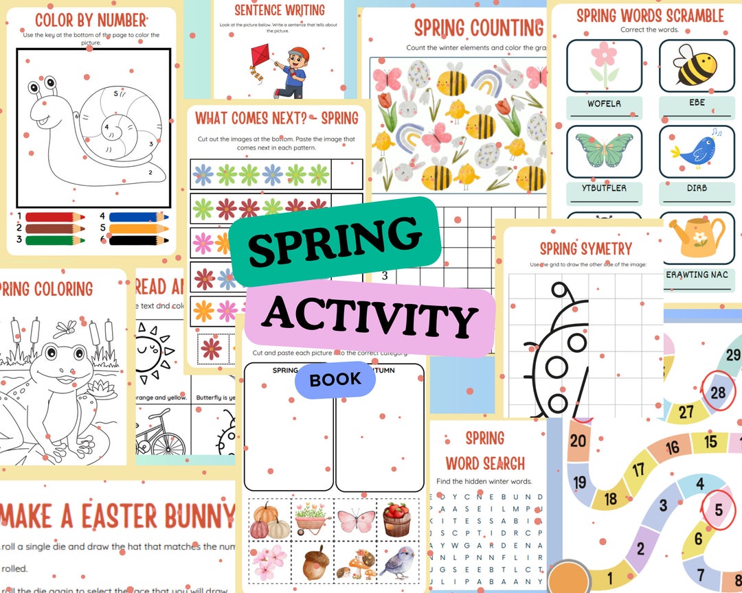 SPRING ACTIVITY BOOK for Kids Printable Learning Activities Packet ...