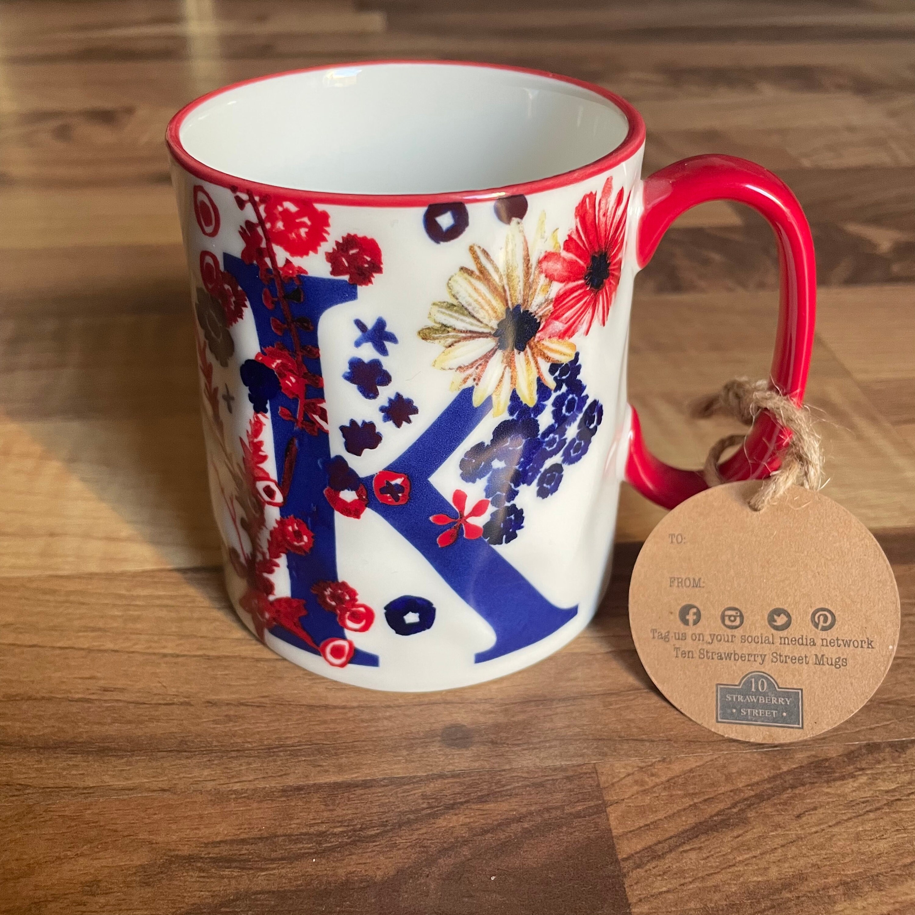 Name Mug K Letter Monogram Cup K Letter Gift Monogram Mug K Letter Tea ...