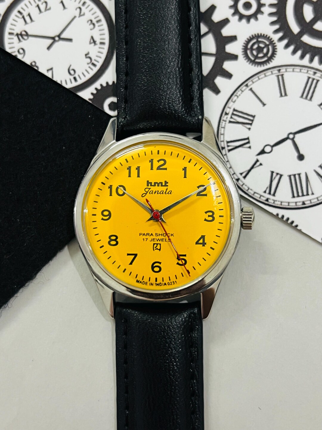 Vintage Hmt Janata Yellow Dial Mechanical Hand Winding 17jewels Men’s ...