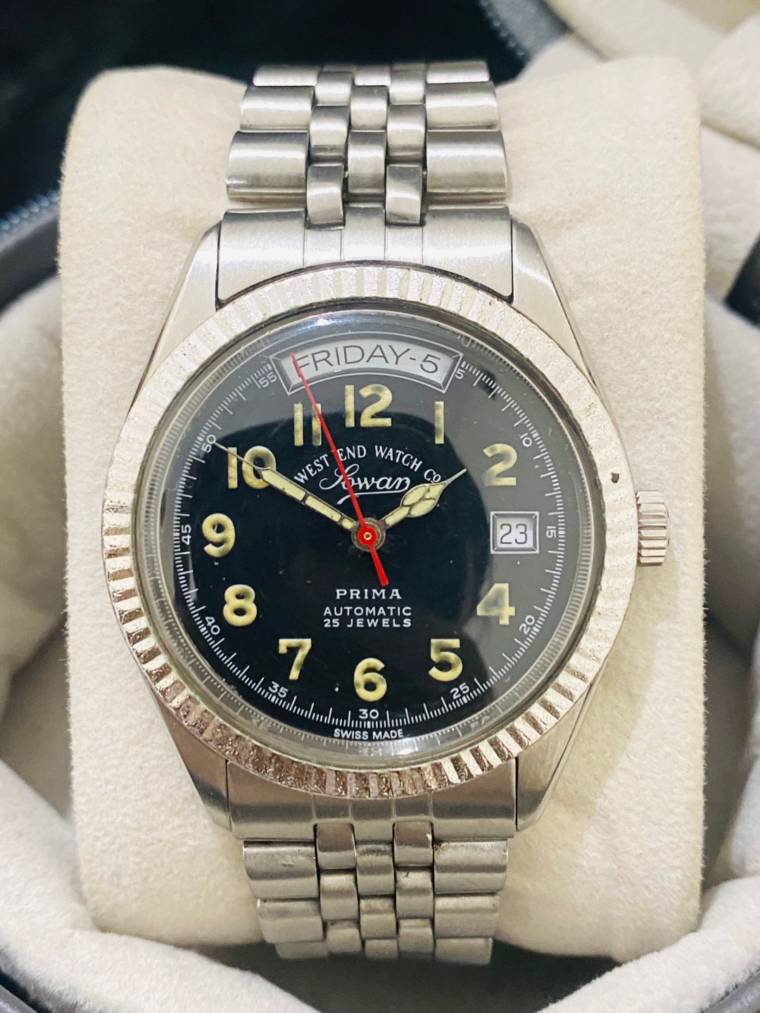 Vintage West End Watch Co Sowan Prima Automatic Date and Day - Etsy