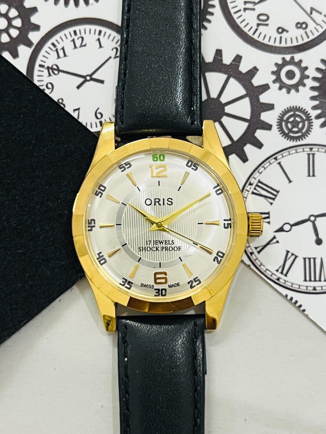Vintage Oris White Dial Hand Winding Watch FHF Movement ST-96 Swiss ...