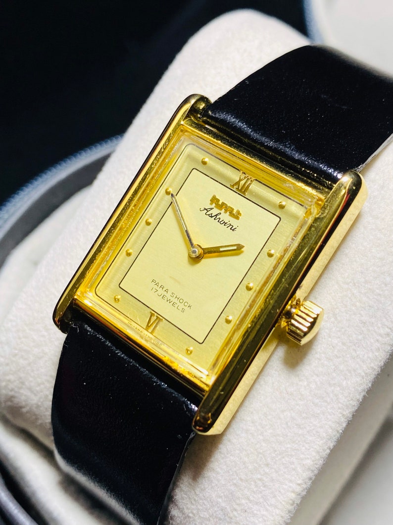 HMT Ashwini Tank Golden Dial Gold Plated Hand Winding 17 - Etsy