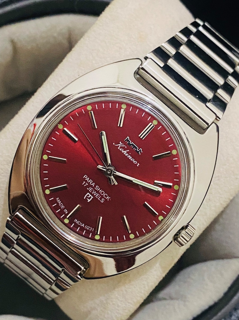 Beautiful HMT Kohinoor Maroon Dial With Original Hmt Belt Mechanical ...
