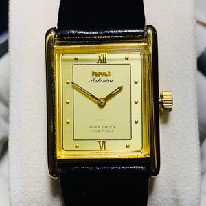 HMT Ashwini Tank Golden Dial Gold Plated Hand Winding 17 Jewels Mens ...