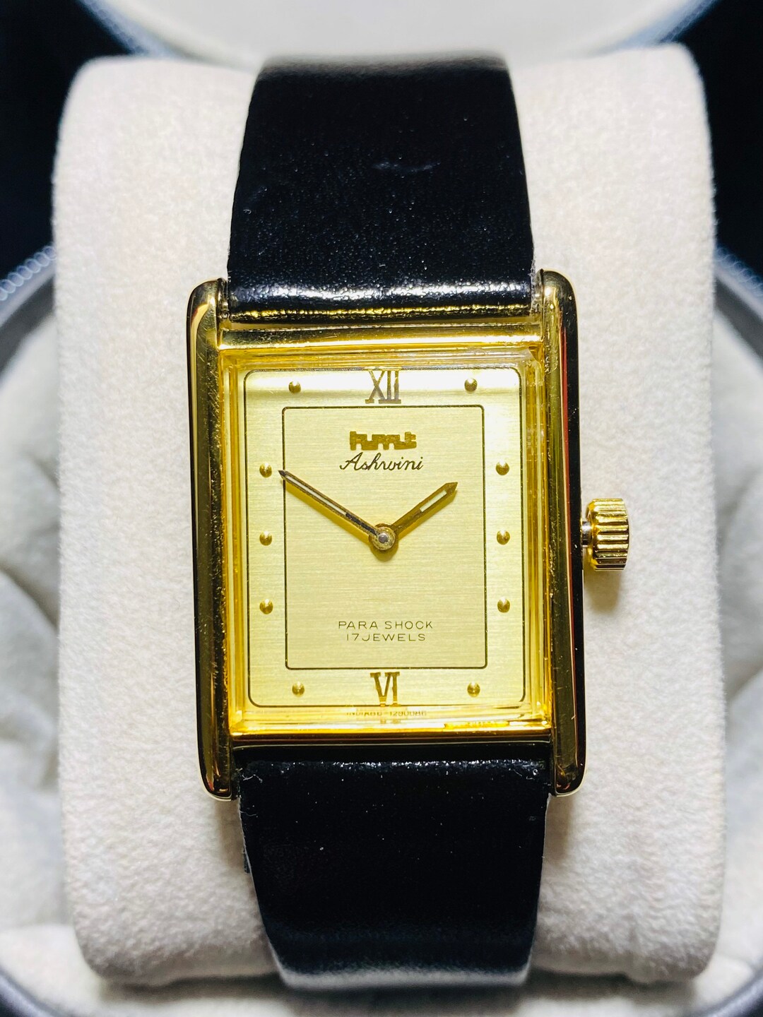 HMT Ashwini Tank Golden Dial Gold Plated Hand Winding 17 Jewels Mens ...