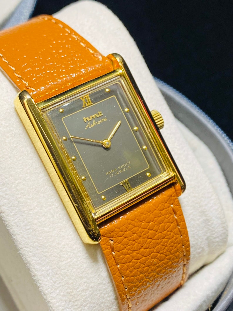 HMT Ashwini Tank Golden Dial Gold Plated Hand Winding 17 | Etsy