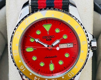 Seiko 5 rotating Bazel Mickey Mouse Dial Automatic Day/date 21jewels ...