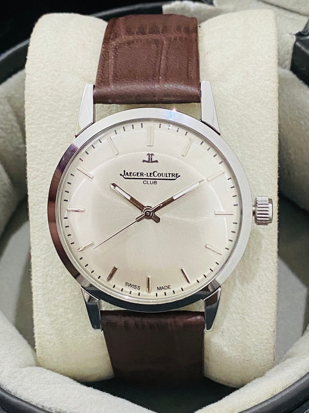 Vintage Jaeger Lecoultre Club Manual Winding Silver Dial Swiss Made ...