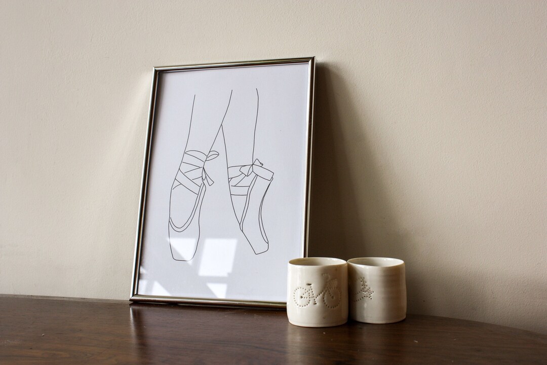 Ballet Shoes Line Drawing - Etsy UK