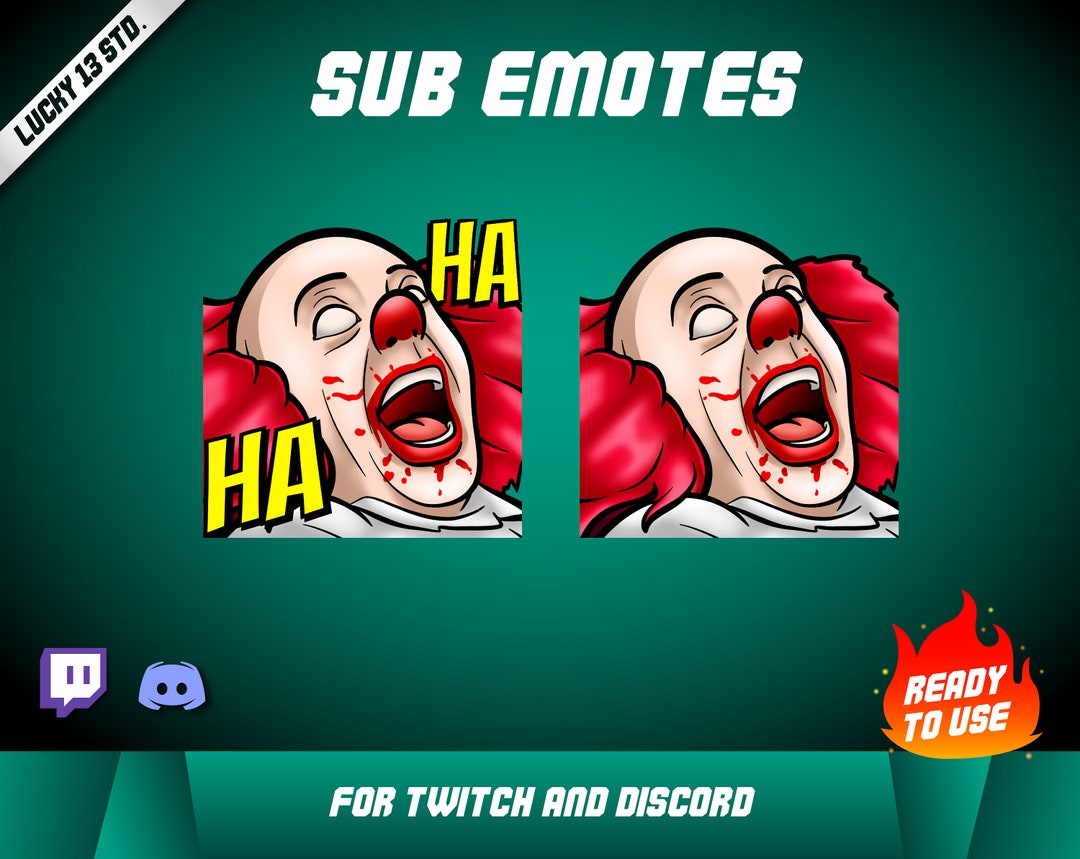 Laugh Evil Pennywise Twitch and Discord Emotes for Streamers - Etsy