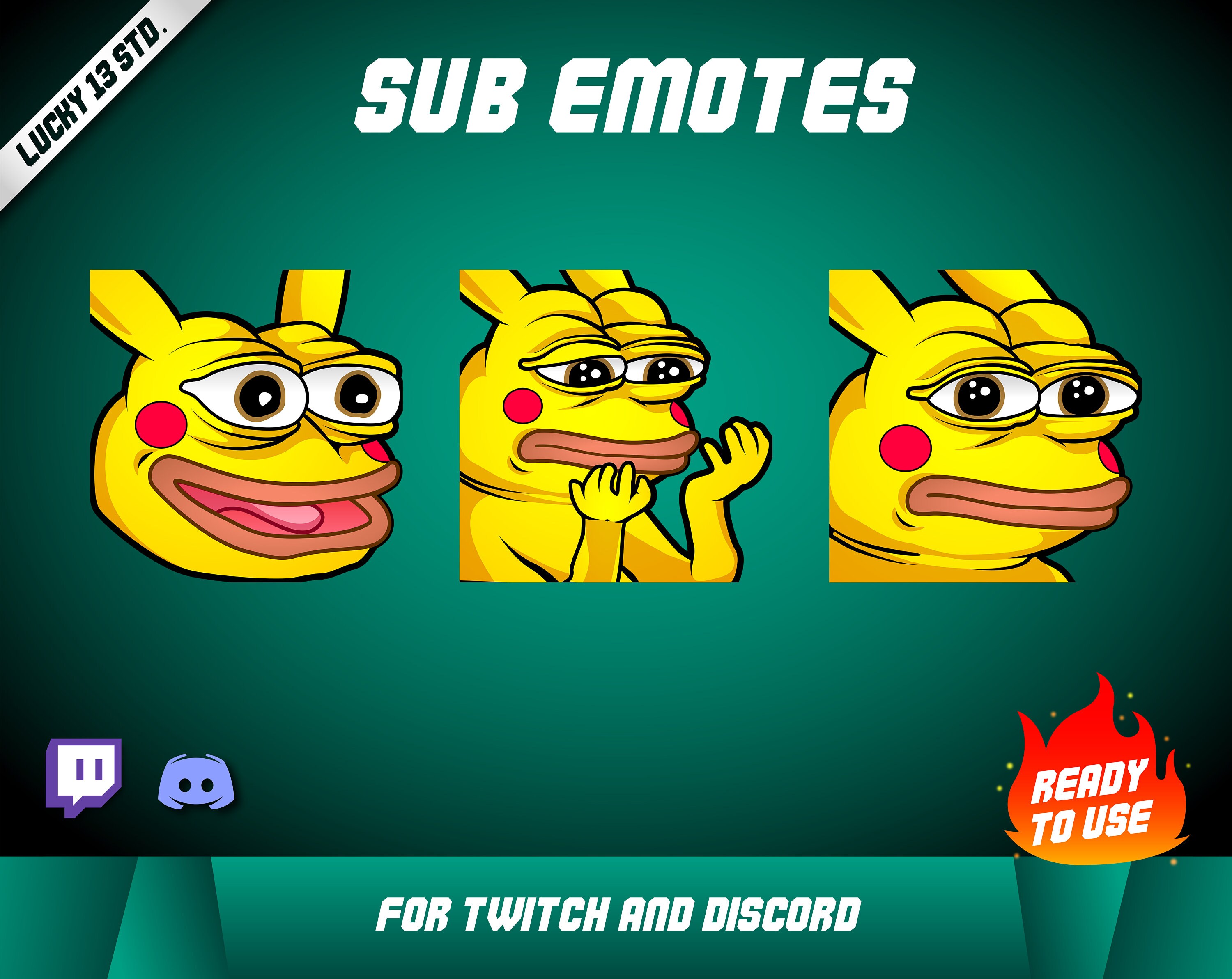 Pepe the Pikachu Meme Twitch and Discord Emotes for Streamers - Etsy UK