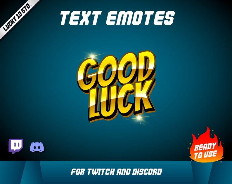 Gold GOOD LUCK Text Emote for Twitch and Discord Streamers - Etsy