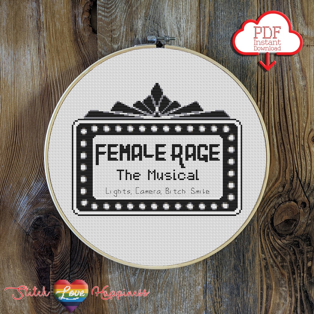 Female Rage Cross Stitch Pattern | Taylor Swift | Eras Tour | TTPD | Tortured Poets Department ...