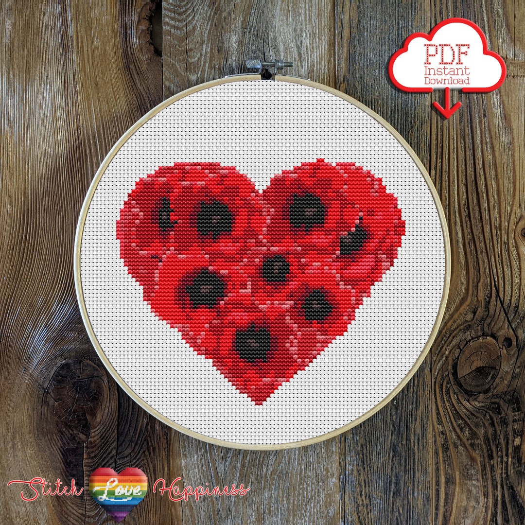 Poppy Love Cross Stitch Pattern Remembrance Poppy Wizard - Etsy