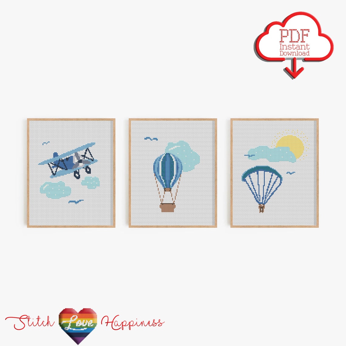Taking Flight Cross Stitch Pattern School Paraglider - Etsy