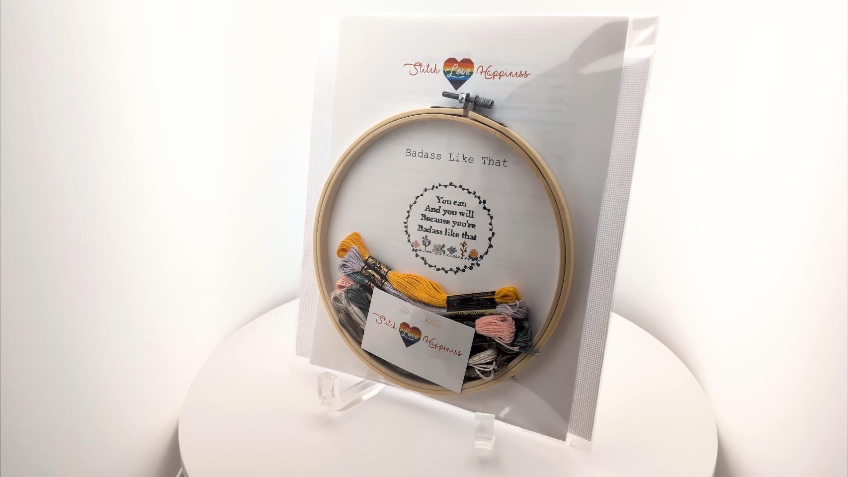 Badass Like That Premium Cross Stitch Kit - EVERYTHING INCLUDED - 8 ...