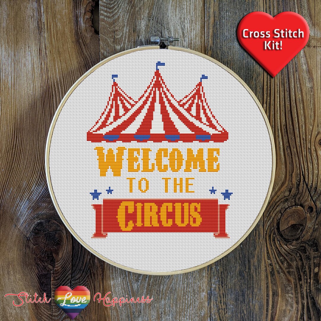 Welcome to the Circus Premium Cross Stitch Kit - EVERYTHING INCLUDED ...