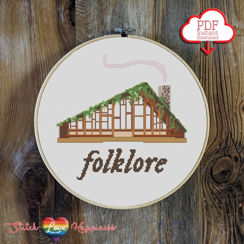 Folklore Cabin Cross Stitch Pattern Eras Tour Taylor Swift Concert ...