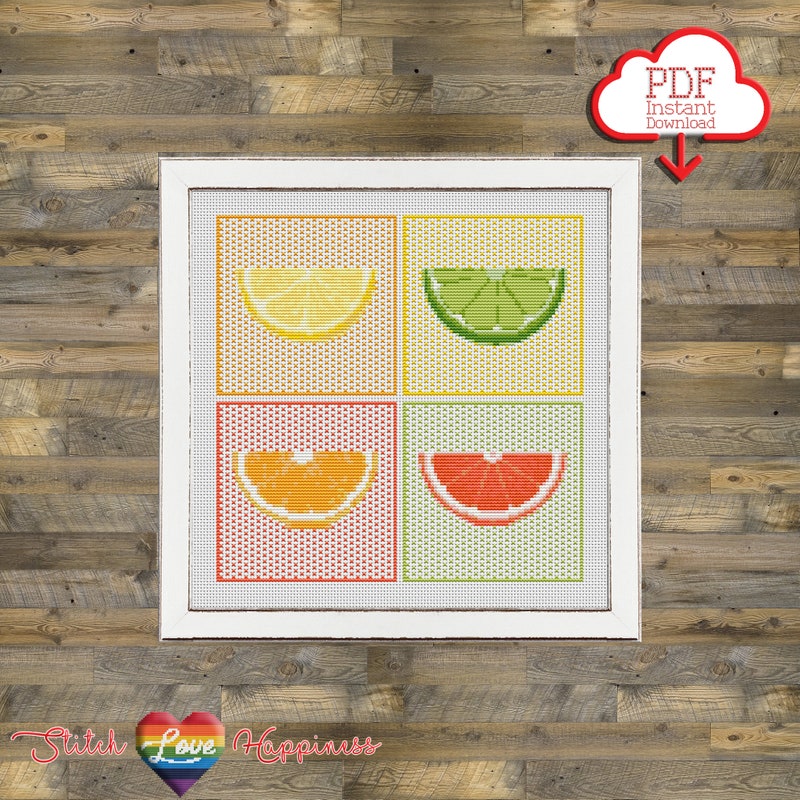 Citrus Cross Stitch - Etsy