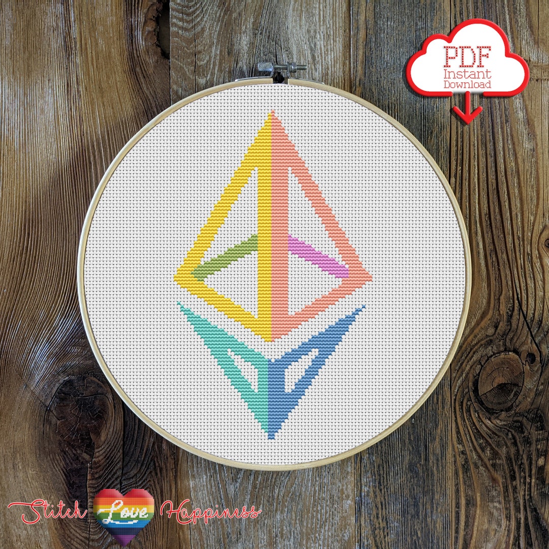 Ethereum Cross Stitch Pattern | Bitcoin | Crypto Cross Stitch ...