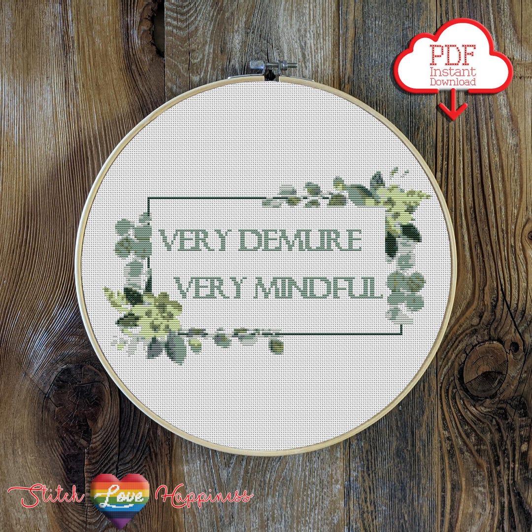 Demure Cross Stitch Pattern | Mindful, Cutesy Pattern | Tiktok Trends ...