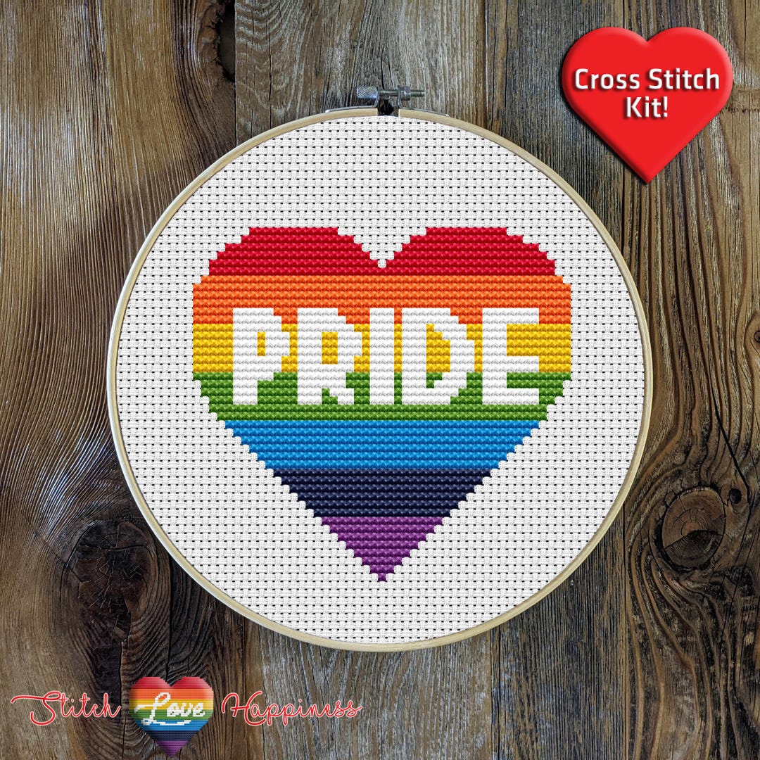 Rainbow Pride Premium Cross Stitch Kit - EVERYTHING INCLUDED - 6 Inch ...