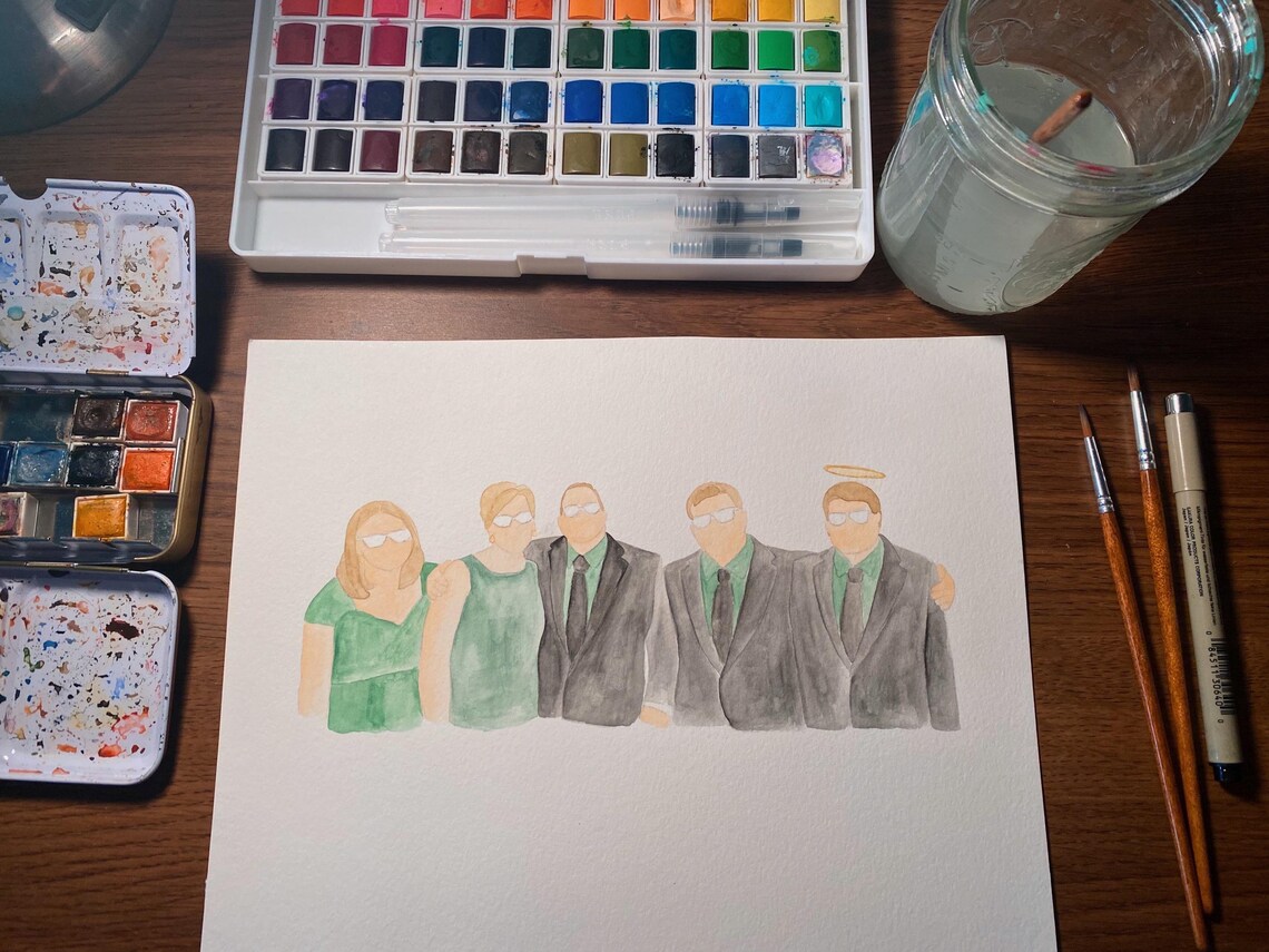 Custom HEAVEN&EARTH Watercolor Portrait - Etsy