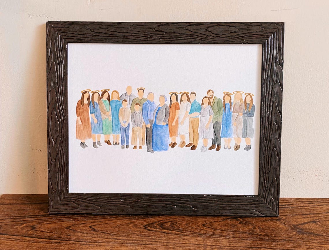 Custom HEAVEN&EARTH Watercolor Portrait - Etsy