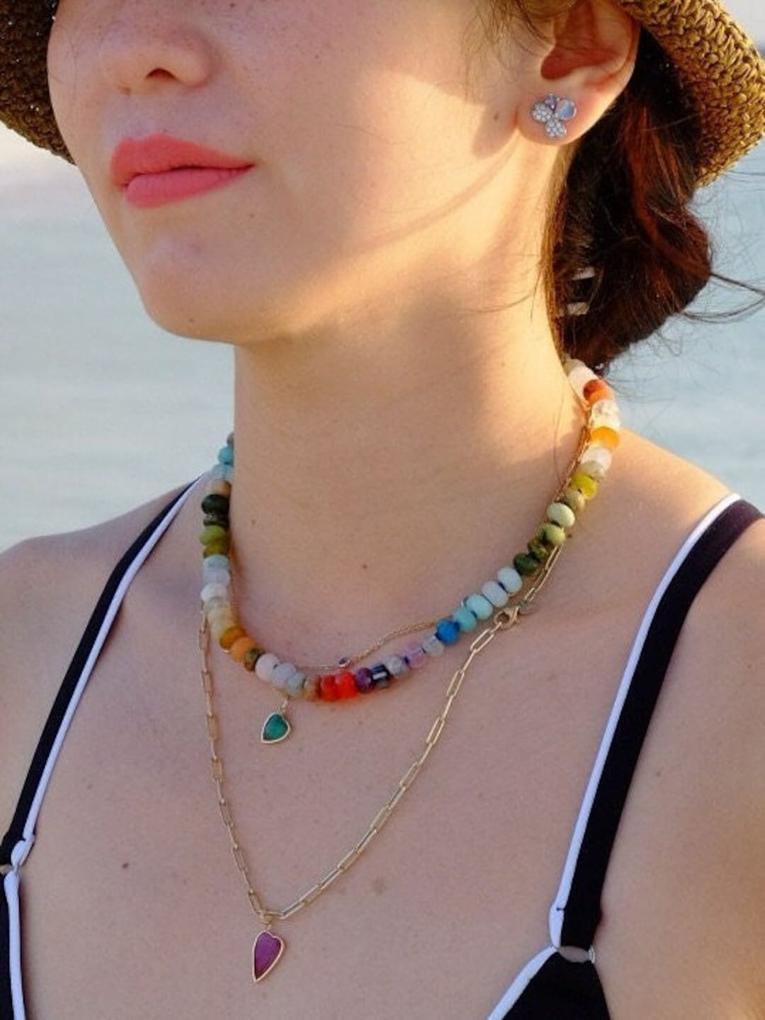 ARUBA Gemstone Silk-knotted 14k Gold-filled Necklace - Etsy
