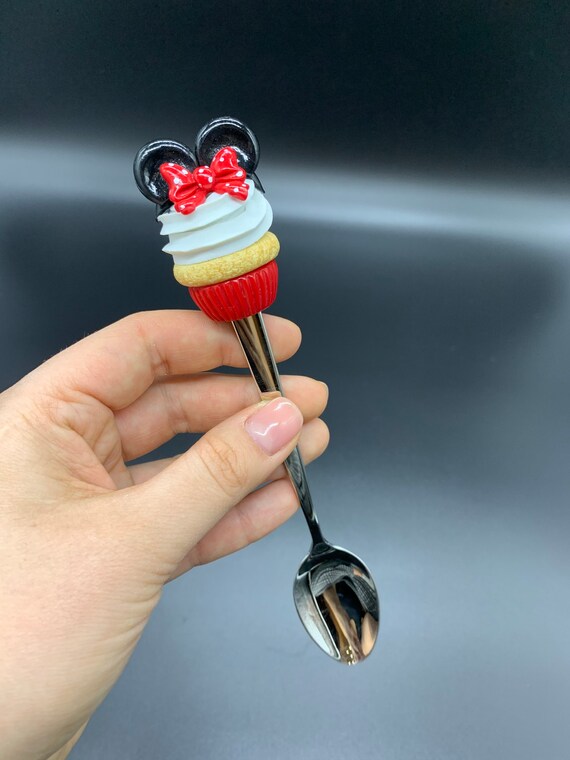 Spoons mouse. Decor polymer clay. Cupcake of red color with | Etsy